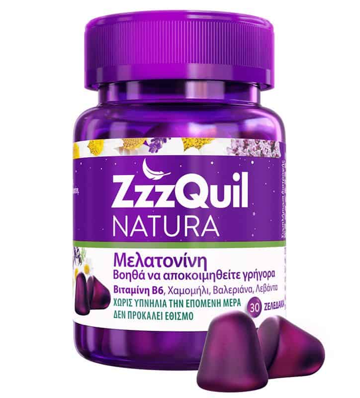 Zzzquil Natura με Μελατονίνη, γεύση φρούτα του δάσους 30 Ζελεδάκια - V ...